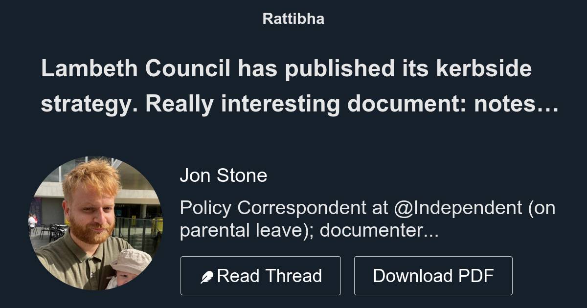 Lambeth Council has published its kerbside strategy. Really interesting ...