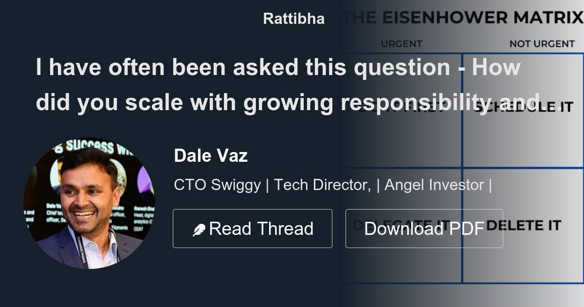 I have often been asked this question - How did you scale with growing ...