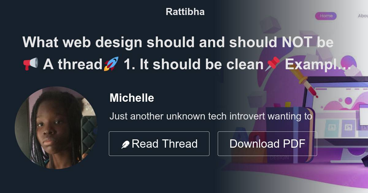 What web design should and should NOT be📢 A thread🚀 - Thread from ...
