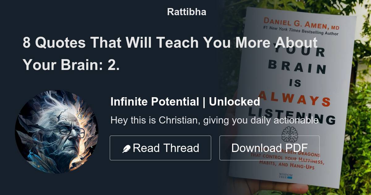 8 Quotes That Will Teach You More About Your Brain: - Thread from ...