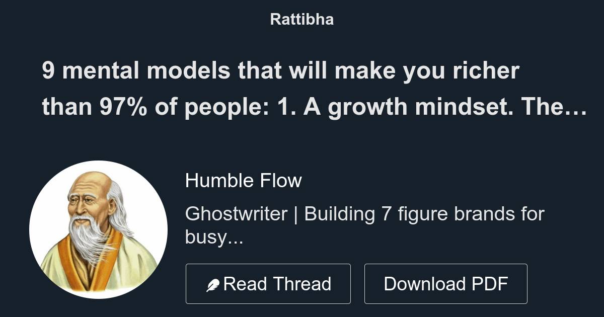 9 mental models that will make you richer than 97% of people: - المسلسل ...