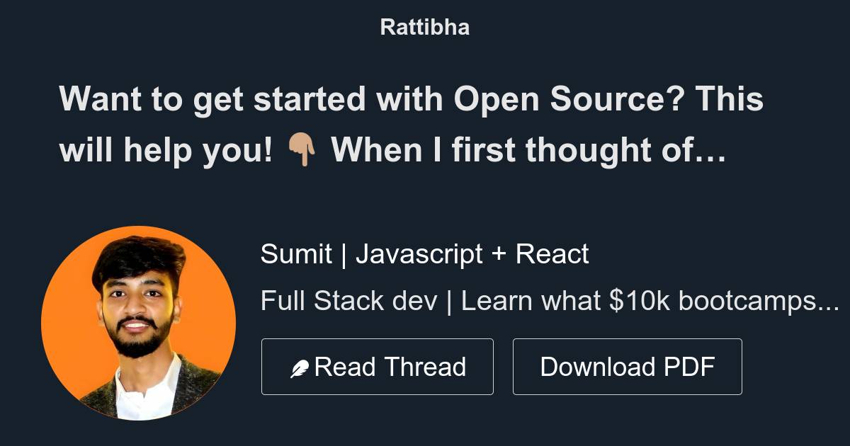Want to get started with Open Source? This will help you! 👇🏽 - المسلسل من Sumit | Javascript ...