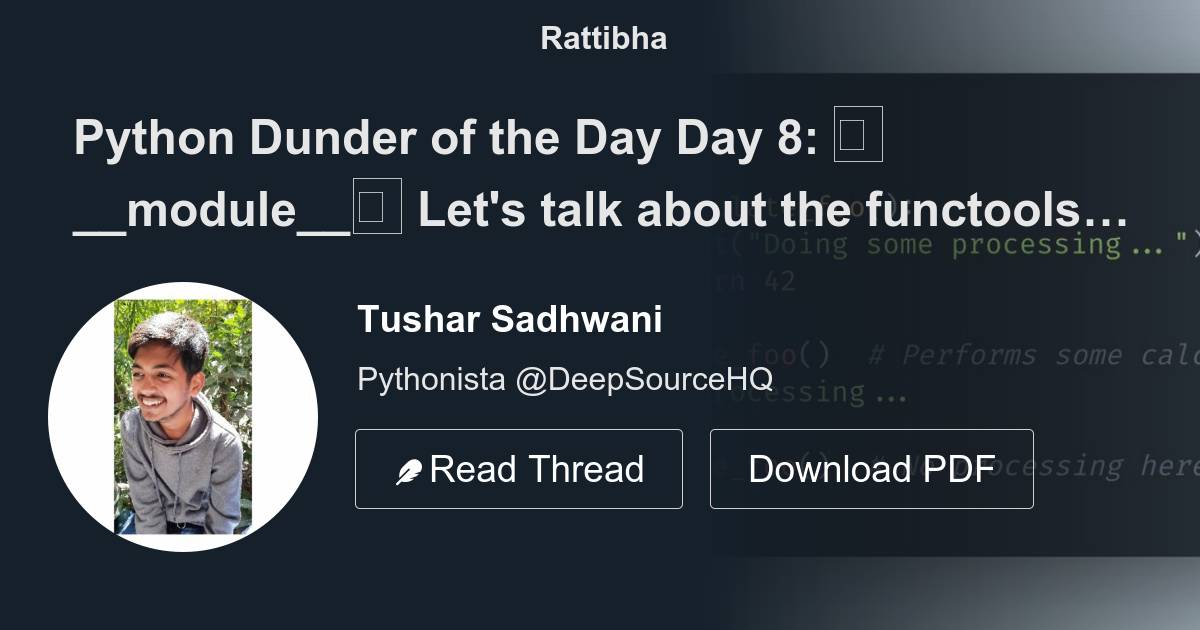 Python Dunder of the Day Day 8: __module__ Let's talk about the ...
