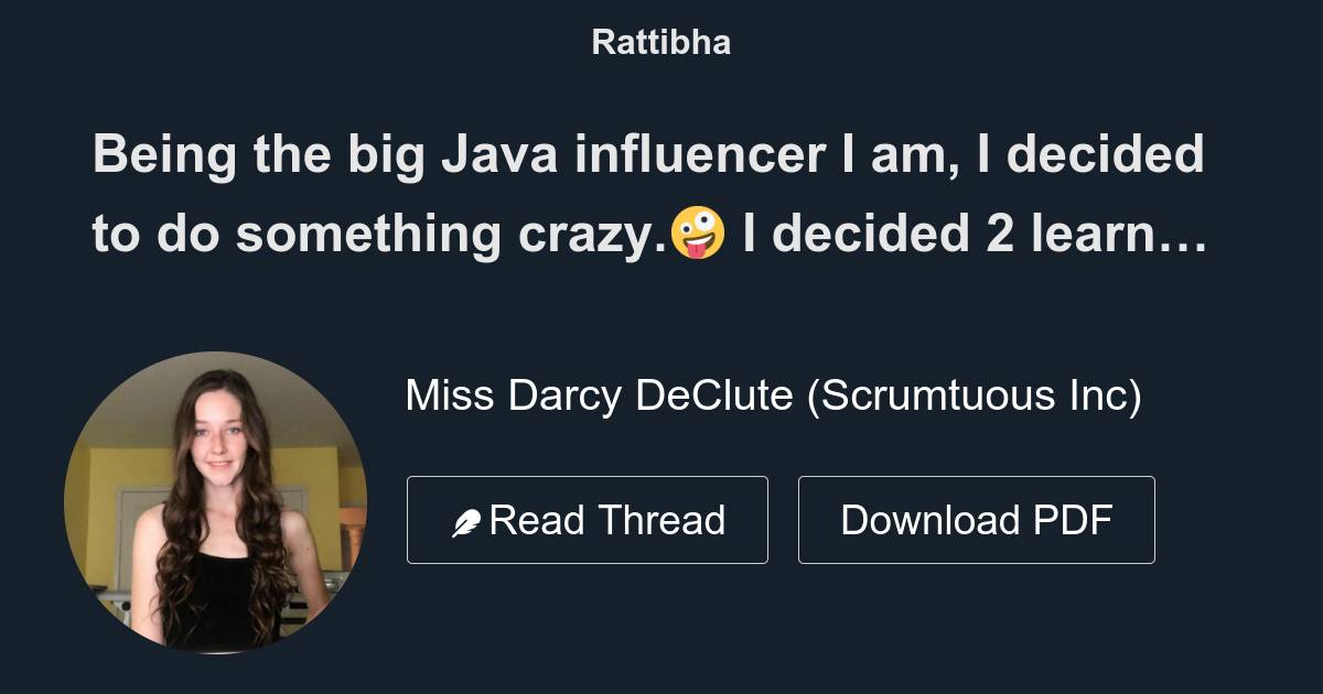 Being the big Java influencer I am, I decided to do something crazy.🤪 I ...
