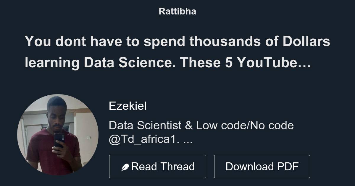 You dont have to spend thousands of Dollars learning Data Science. These 5 YouTube Channels will ...