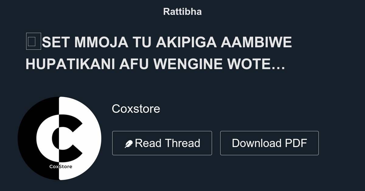 🦅SET MMOJA TU AKIPIGA AAMBIWE HUPATIKANI AFU WENGINE WOTE WAKIPIGA ...