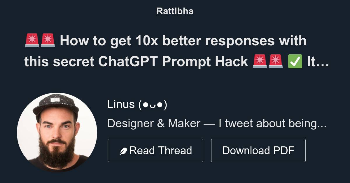 🚨🚨 How to get 10x better responses with this secret ChatGPT Prompt Hack ...