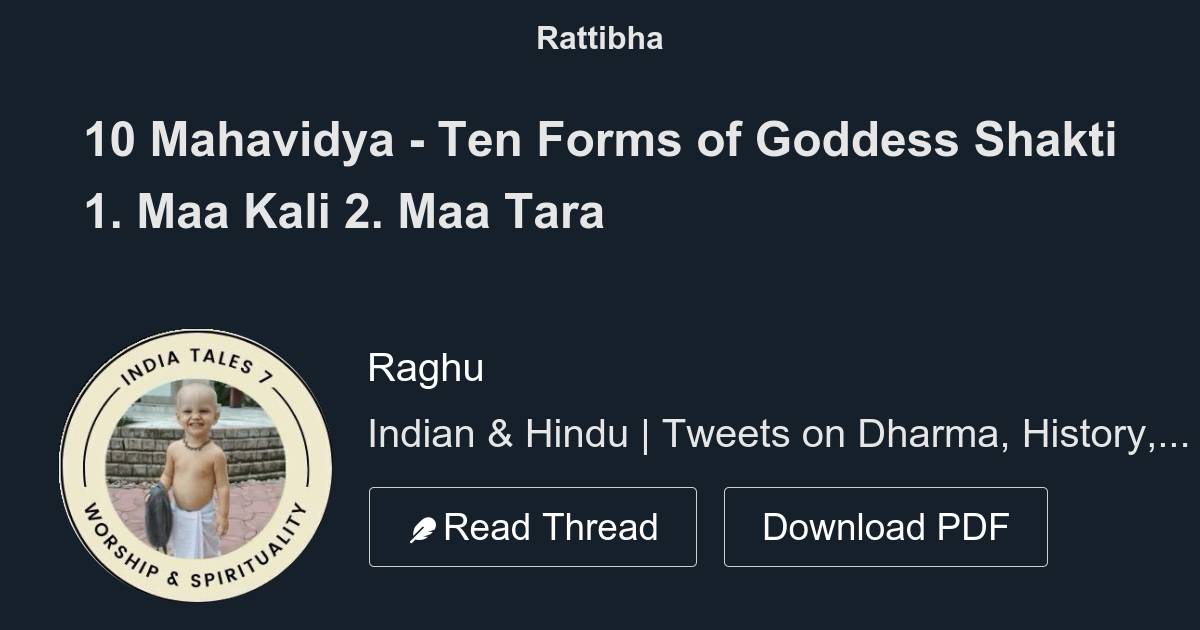 10 Mahavidya - Ten Forms of Goddess Shakti 1. Maa Kali - Thread from ...