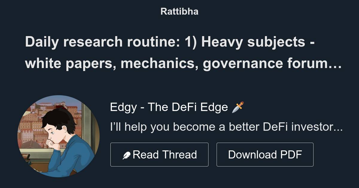 Daily research routine: 1) Heavy subjects - white papers, mechanics ...