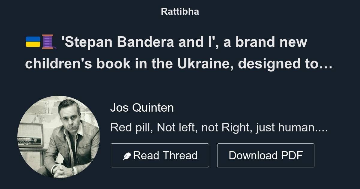 🇺🇦🧵 'Stepan Bandera and I', a brand new children's book in the Ukraine ...