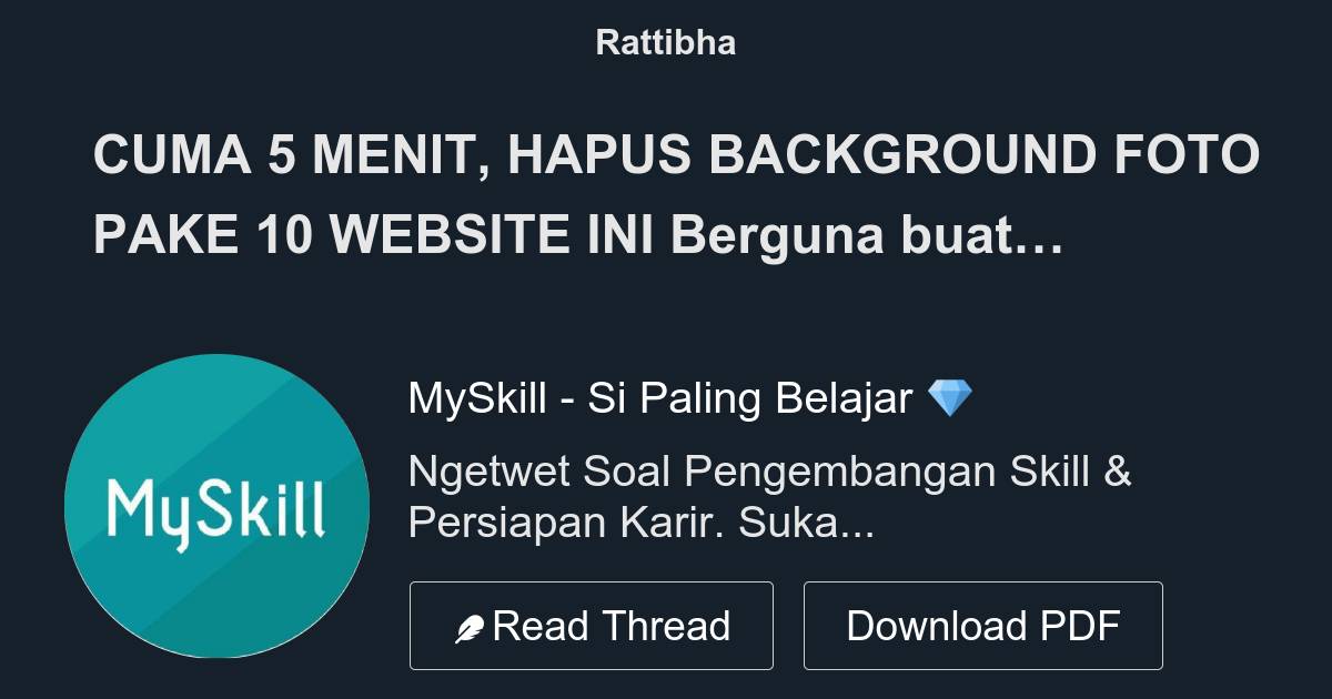 CUMA 5 MENIT, HAPUS BACKGROUND FOTO PAKE 10 WEBSITE INI Berguna buat ...