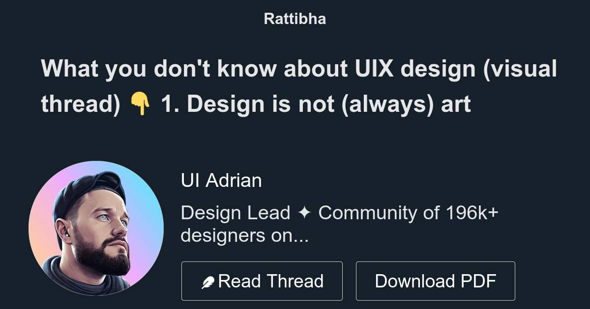 What you don't know about UIX design (visual thread) 👇 - Thread from UI ...