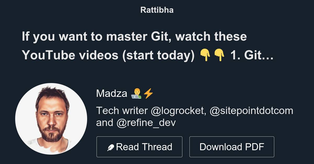 If you want to master Git, watch these YouTube videos (start today) 👇👇 ...