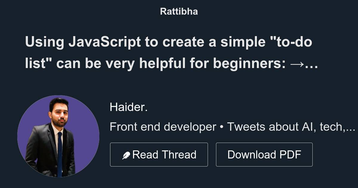 Using Javascript To Create A Simple To Do List Can Be Very Helpful For Beginners المسلسل من 7326