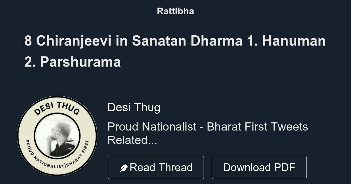 8 Chiranjeevi in Sanatan Dharma 1. Hanuman - المسلسل من Desi Thug @desi_thug1 - رتبها