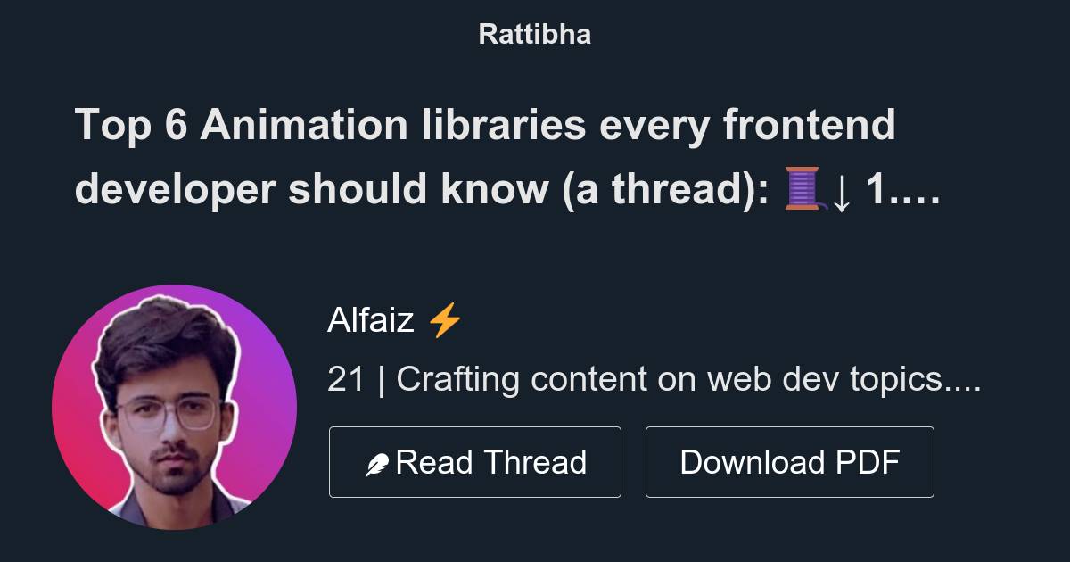 Top 6 Animation libraries every frontend developer should know (a ...