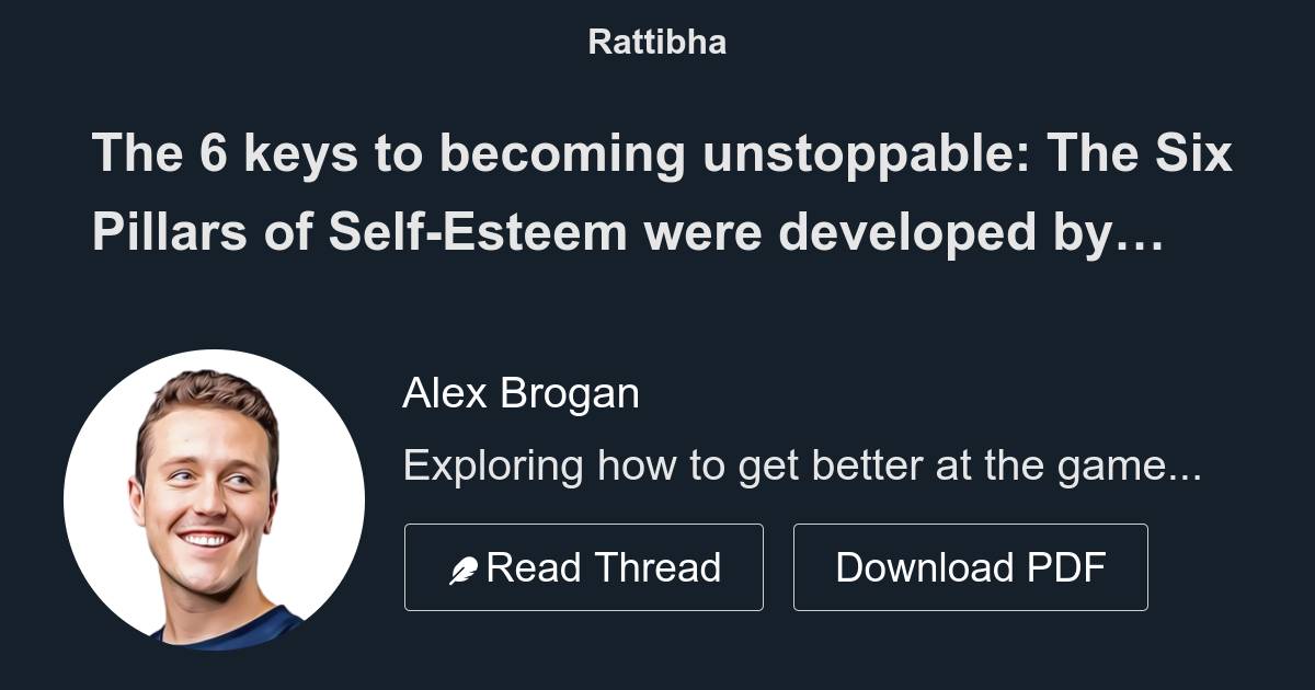 The 6 keys to becoming unstoppable: - Thread from Alex Brogan ...