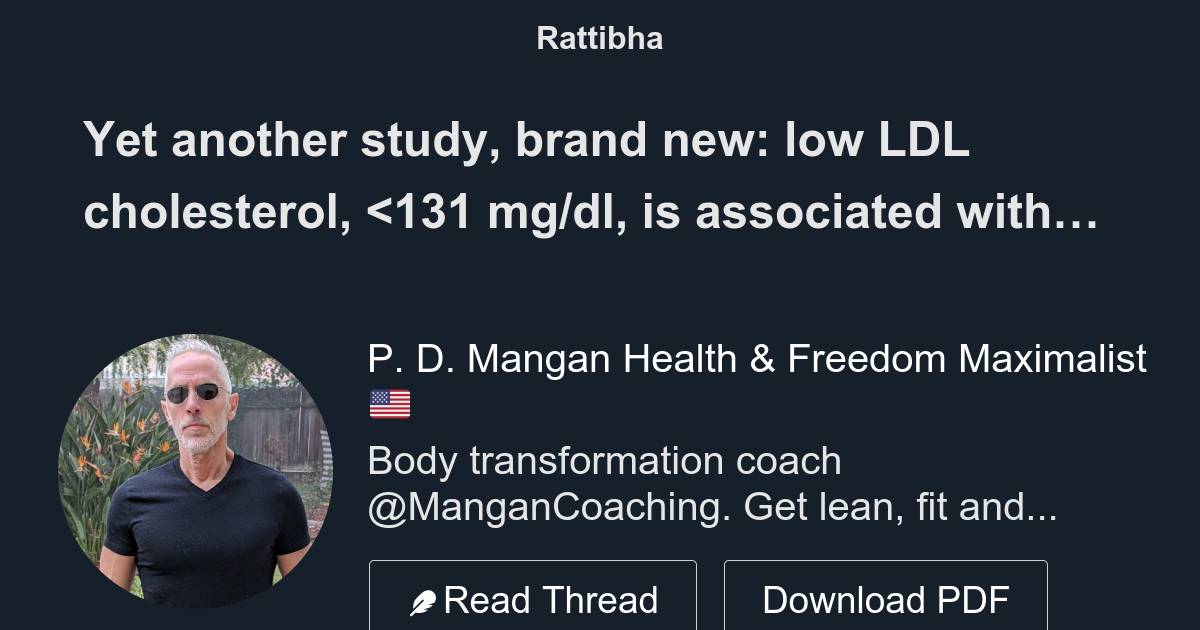 Yet another study, brand new: low LDL cholesterol,