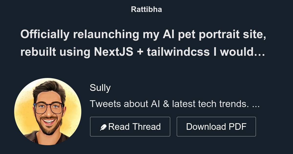 Officially relaunching my AI pet portrait site, rebuilt using NextJS ...
