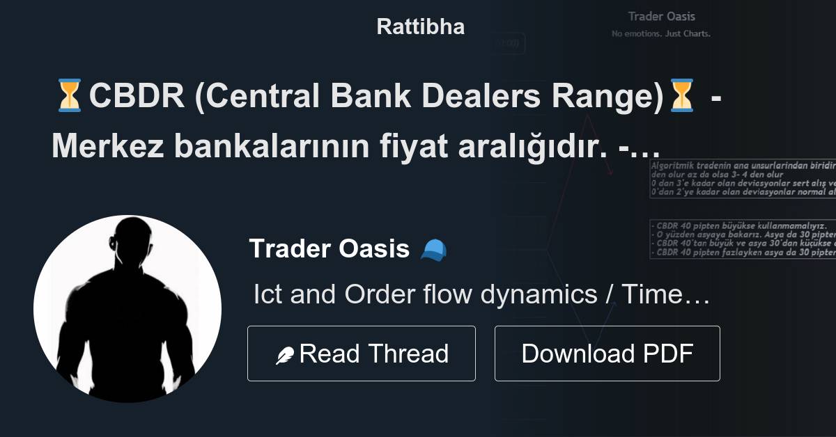 ⏳CBDR (Central Bank Dealers Range)⏳ - Merkez bankalarının fiyat aralığıdır. - Konsolide hareket ...