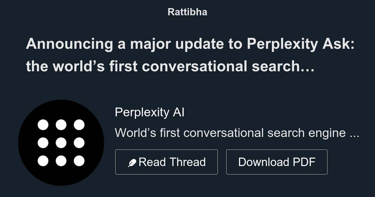 Announcing a major update to Perplexity Ask: the world’s first ...