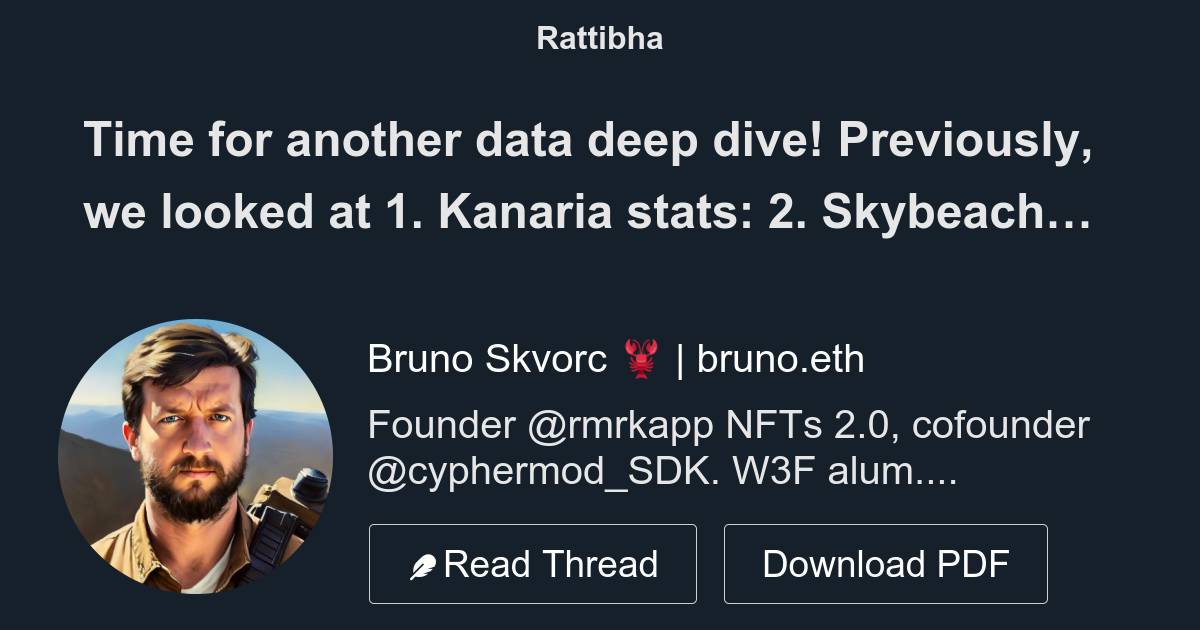 Time for another data deep dive! Previously, we looked at 1. Kanaria stats: https://t.co ...