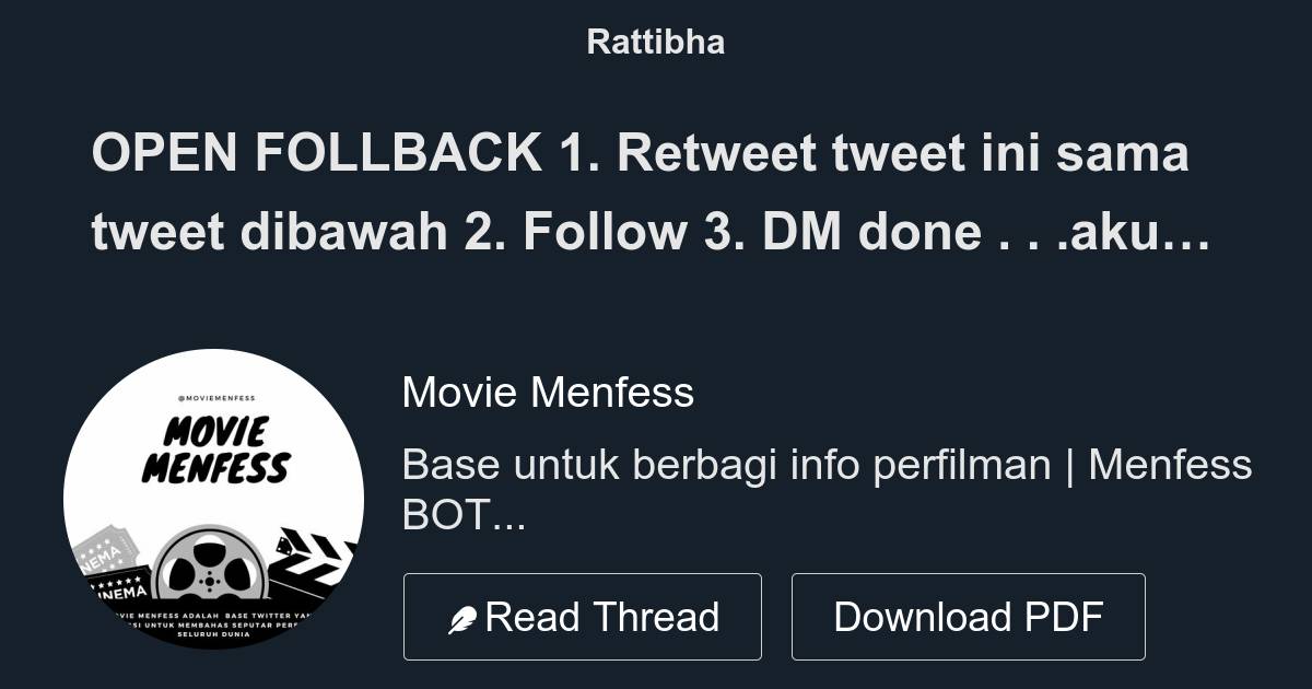 OPEN FOLLBACK 1. Retweet tweet ini sama tweet dibawah 2. Follow https://t.co/hYwR3DRnSC 3. DM ...