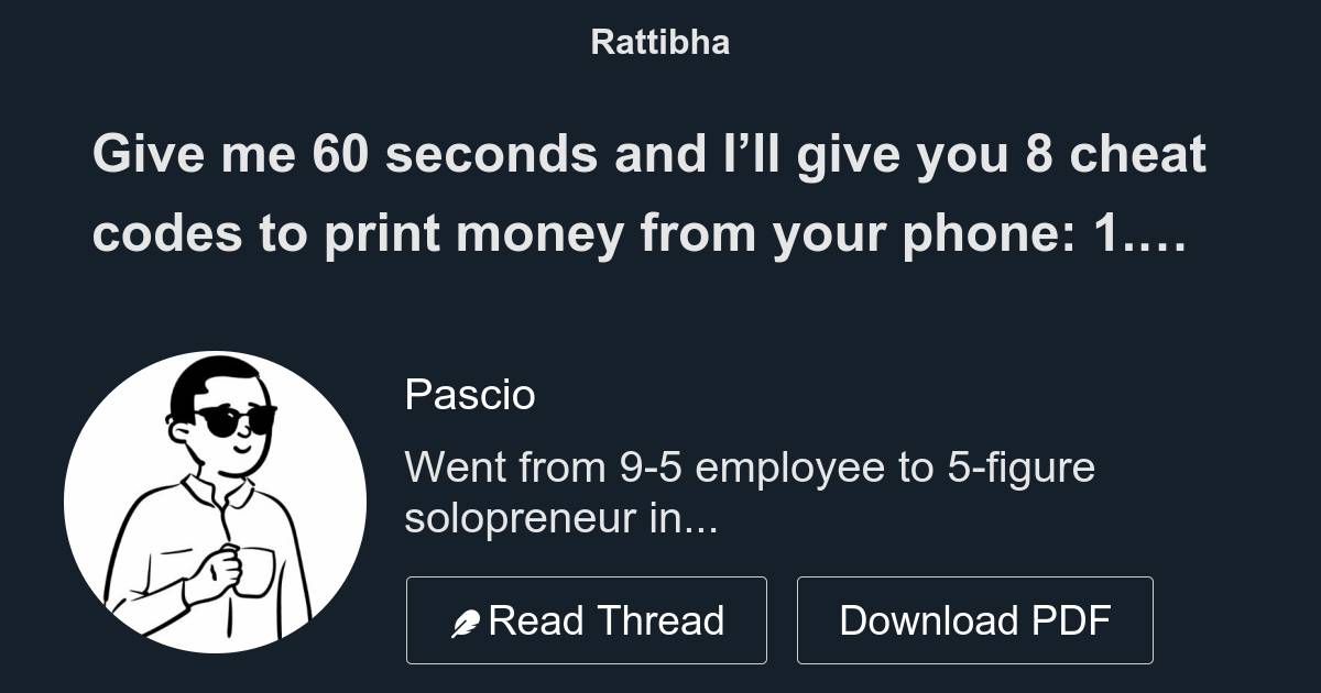 Give me 60 seconds and I’ll give you 8 cheat codes to print money from ...