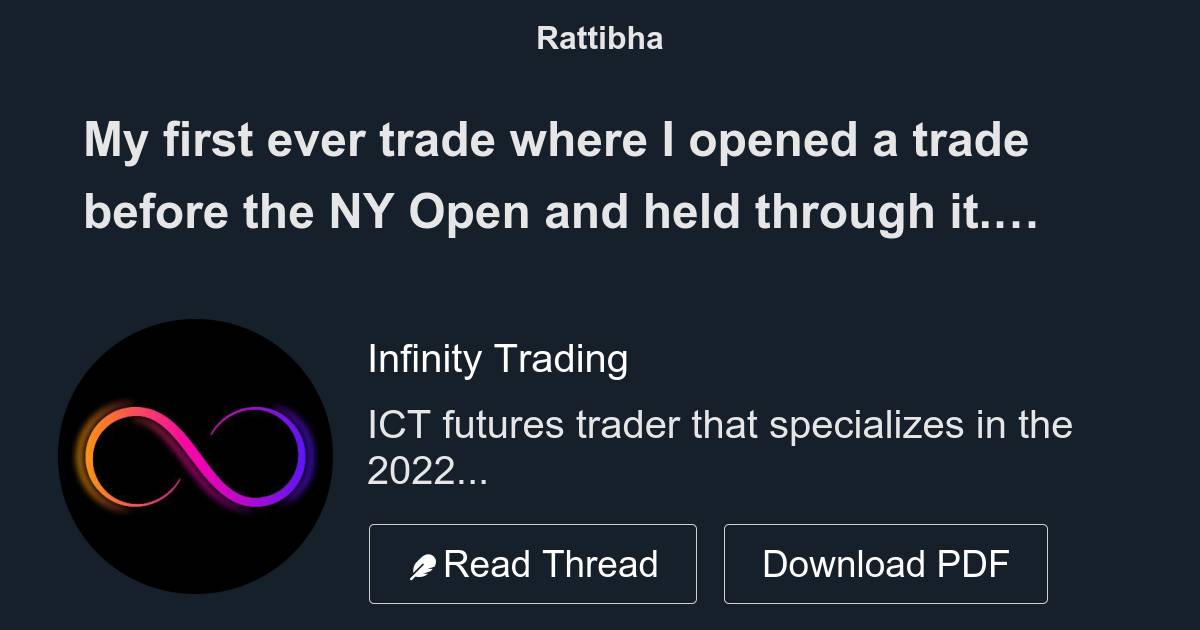My first ever trade where I opened a trade before the NY Open and held ...