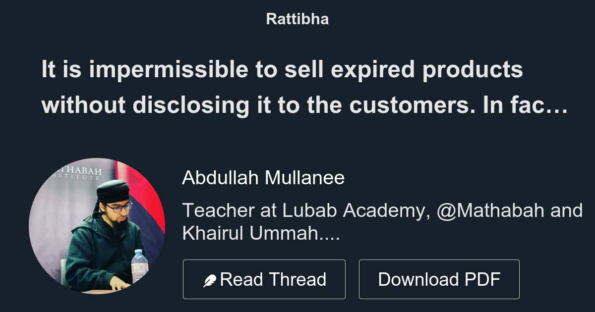 It is impermissible to sell expired products without disclosing it to ...