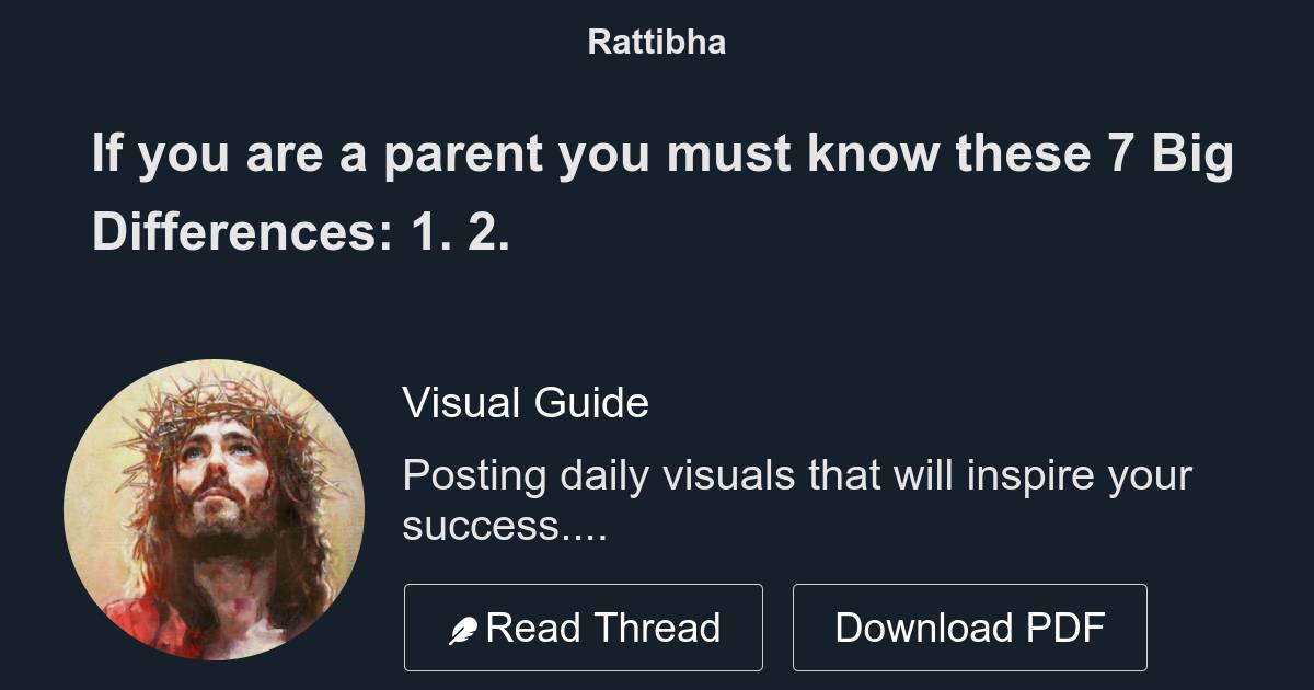 If you are a parent you must know these 7 Big Differences: 1. - Thread ...