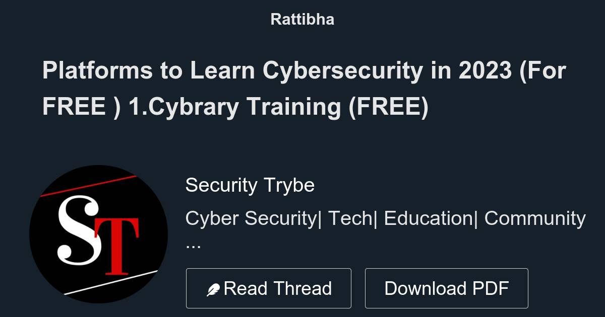 Platforms to Learn Cybersecurity in 2023 (For FREE ) - المسلسل من ...