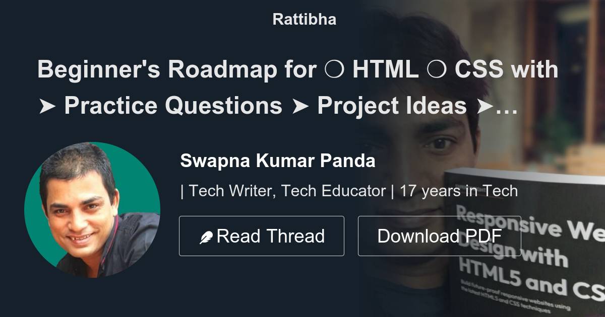 Beginner's Roadmap for HTML CSS with Practice Questions Project Ideas Learning Resources ...