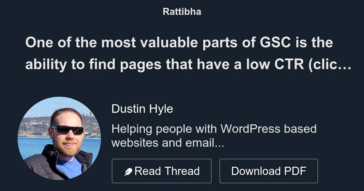 One of the most valuable parts of GSC is the ability to find pages that ...