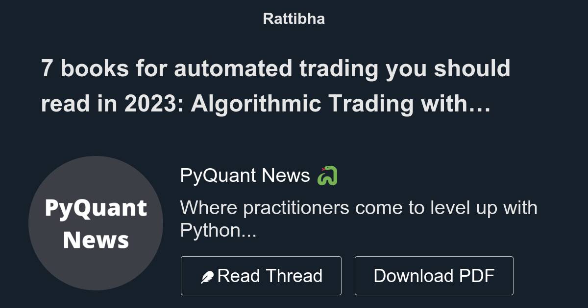 7 books for automated trading you should read in 2023: - Thread from ...