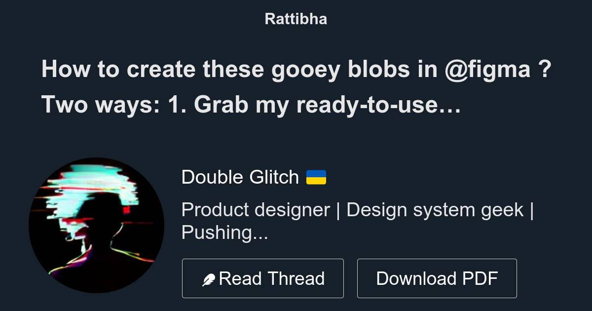 How to create these gooey blobs in @figma ? Two ways: 1. Grab my ready-to-use community file ...