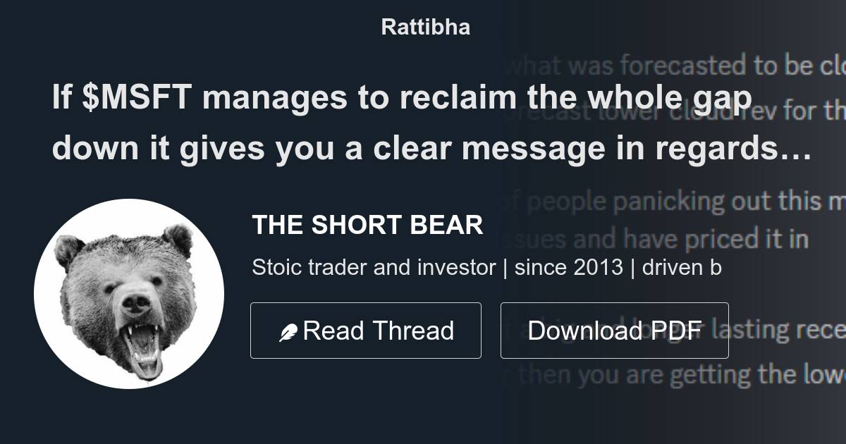 If $MSFT manages to reclaim the whole gap down it gives you a clear ...