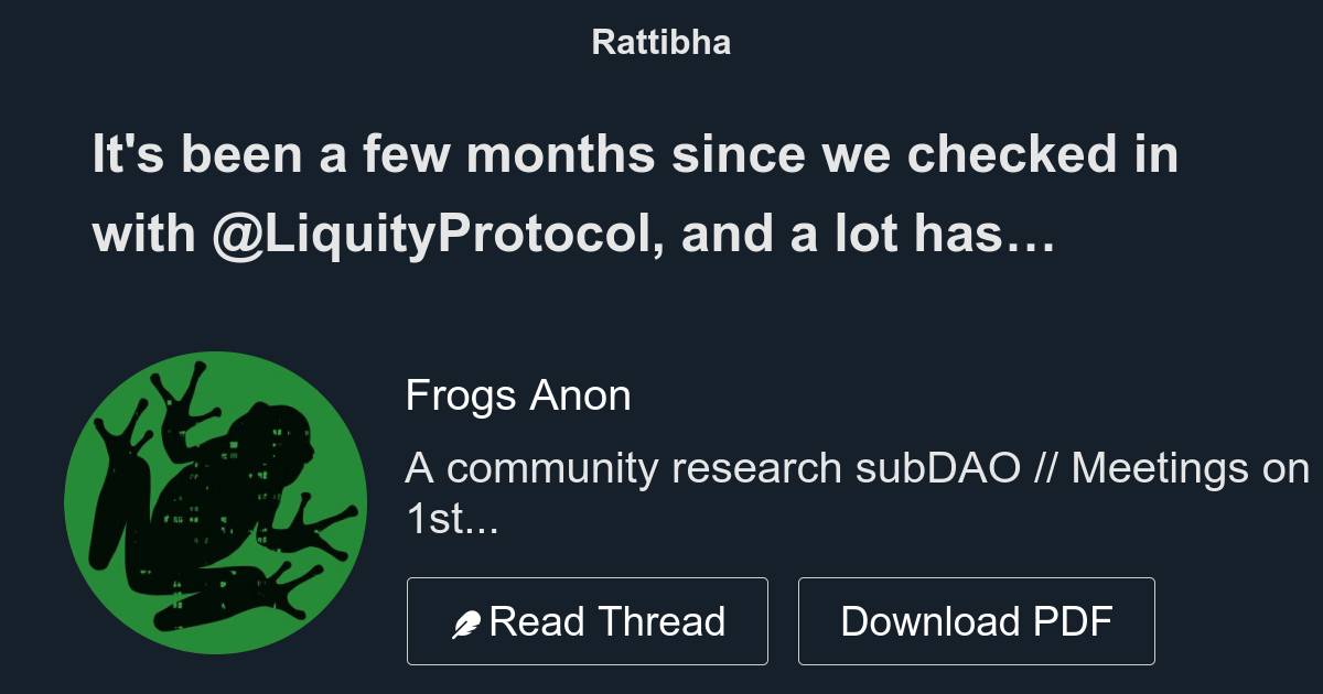 It's been a few months since we checked in with @LiquityProtocol, and a lot has happened ...
