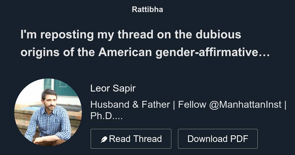 I'm reposting my thread on the dubious origins of the American gender ...