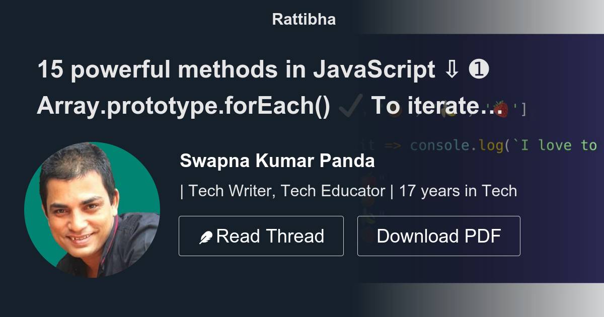 15 powerful methods in JavaScript ⇩ - المسلسل من Swapna Kumar Panda ...