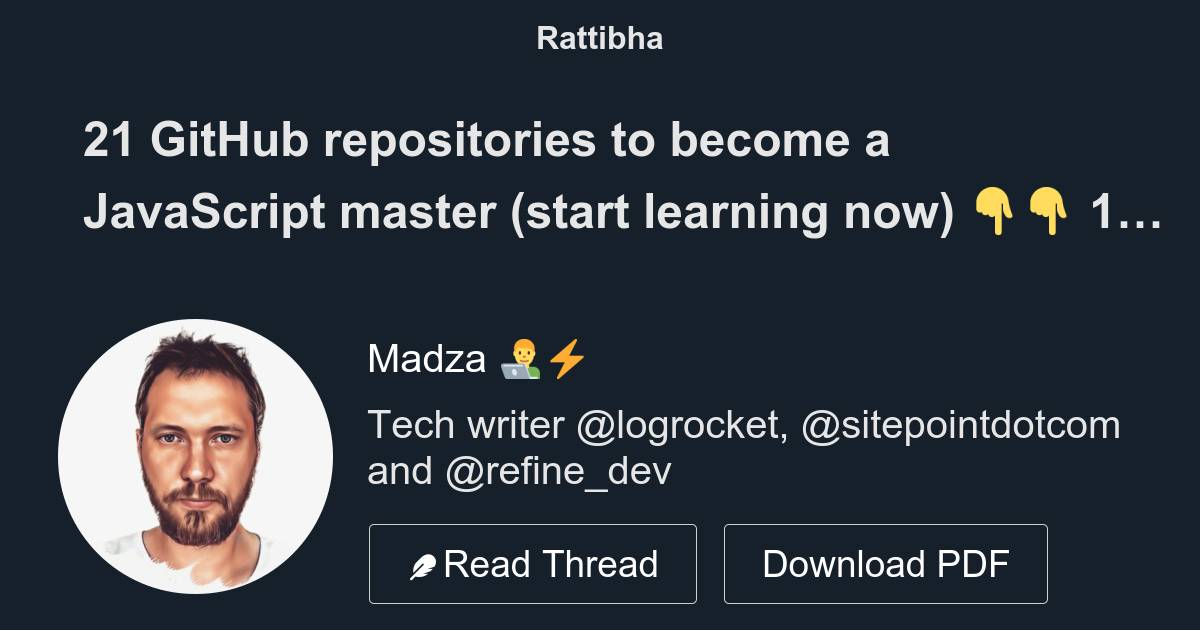 21 GitHub repositories to become a JavaScript master (start learning now) 👇👇 - المسلسل من Madza ...