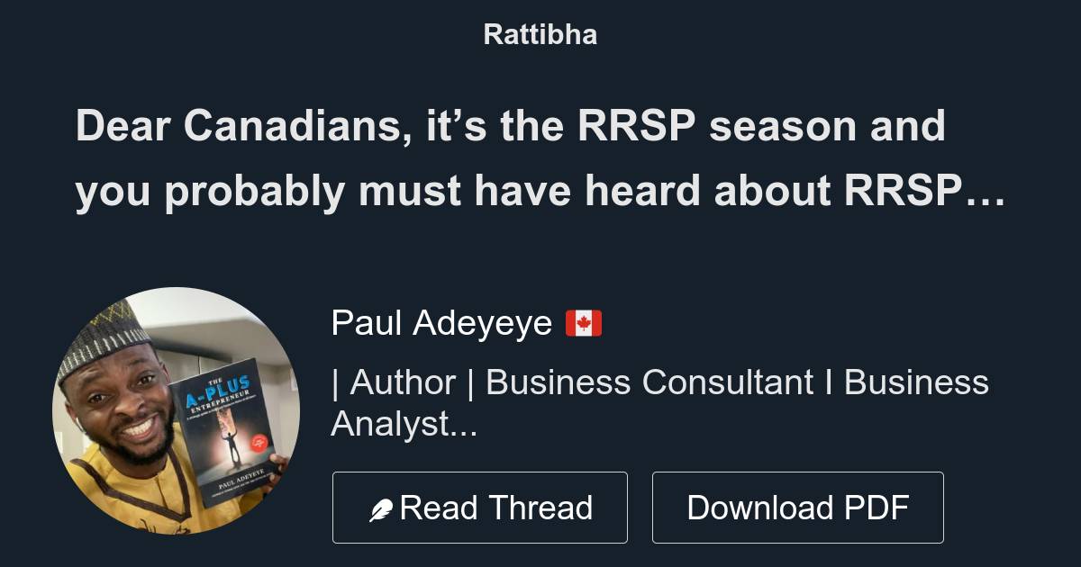 Dear Canadians, it’s the RRSP season and you probably must have heard about RRSP loans. I ...