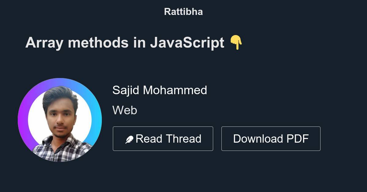Array Methods In Javascript 👇 المسلسل من Sajid Mohammed Sajidcurious رتبها
