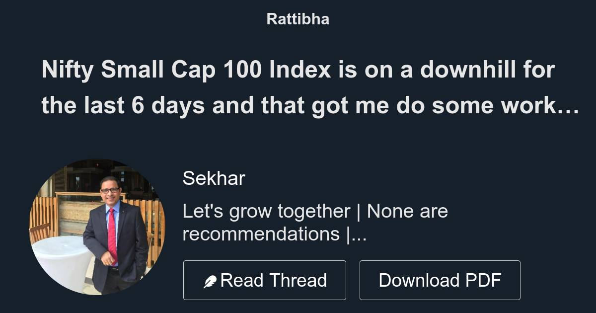Nifty Small Cap 100 Index is on a downhill for the last 6 days and that ...
