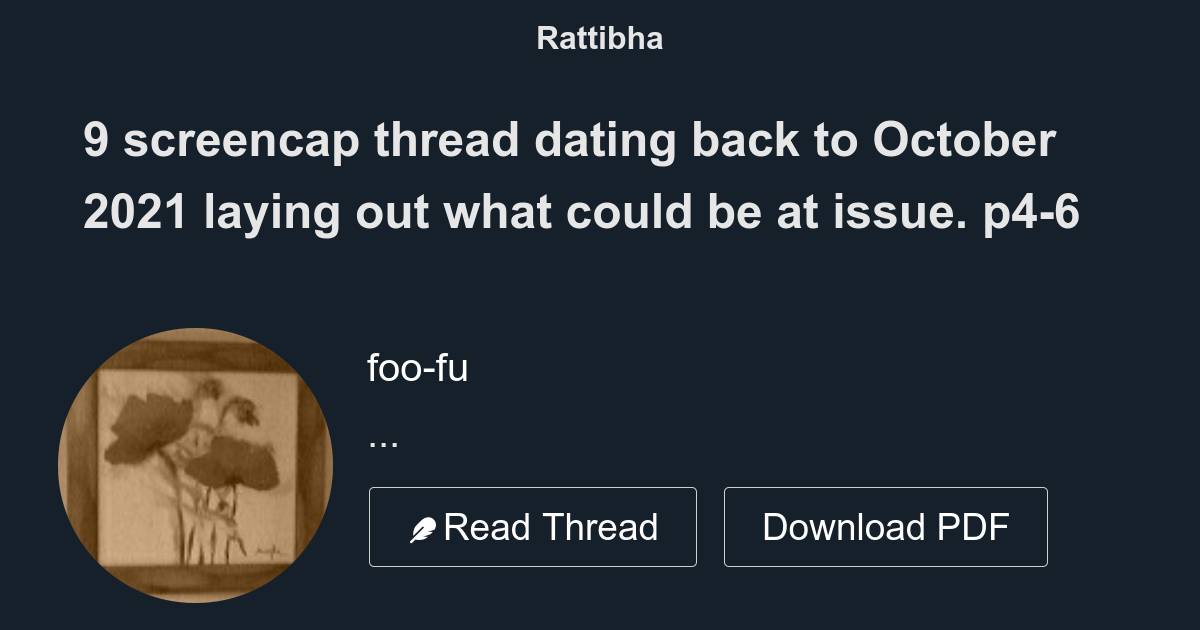 9 screencap thread dating back to October 2021 laying out what could be ...