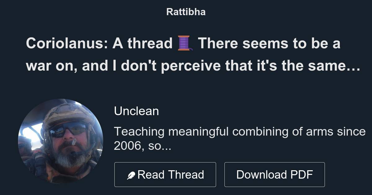 Coriolanus: A thread 🧵 - المسلسل من Unclean @CoyoteUnclean - رتبها