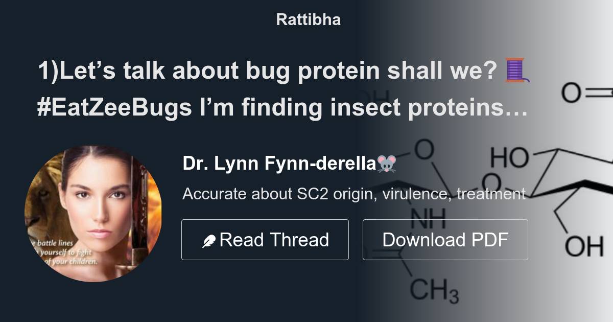 1)Let’s talk about bug protein shall we? 🧵#EatZeeBugs I’m finding ...