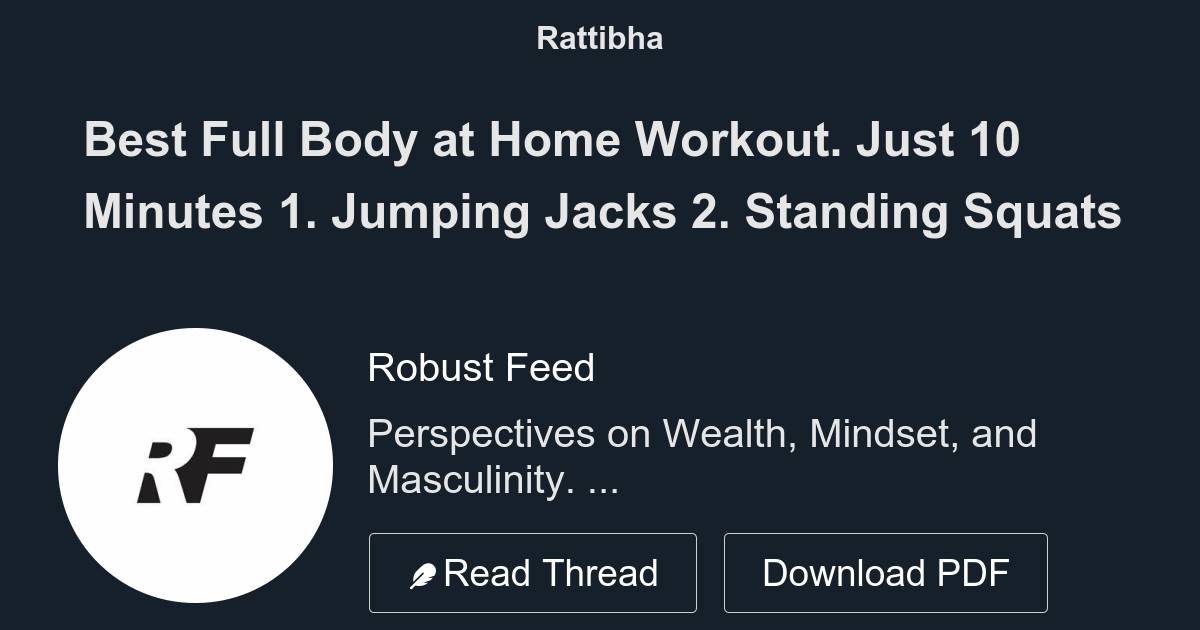 Best Full Body at Home Workout. Just 10 Minutes 1. Jumping Jacks ...