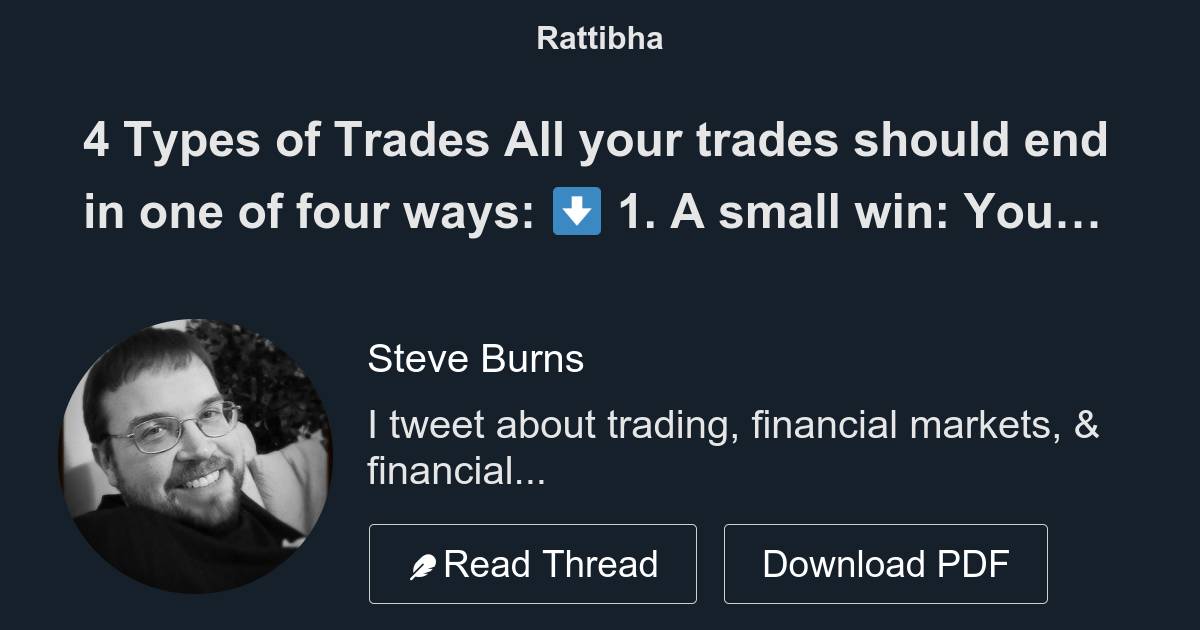 4 Types of Trades All your trades should end in one of four ways: ⬇️ ...
