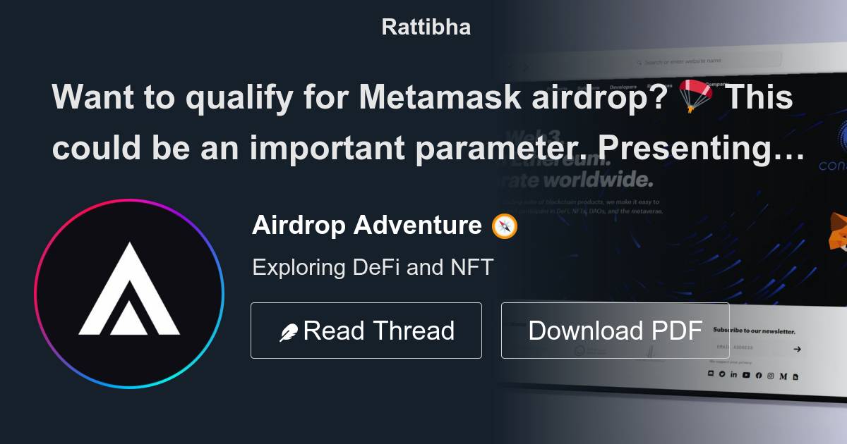 Want to qualify for Metamask airdrop? 🪂 This could be an important parameter. Presenting ...